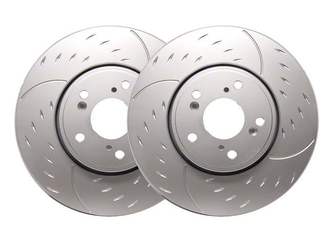 SP Performance Corvette Diamond Slot Rotors with Silver ZRC Coating ...
