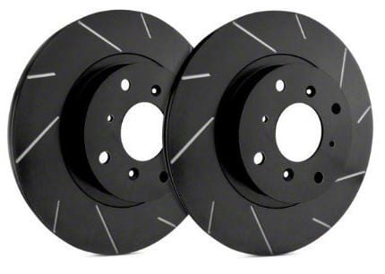 SP Performance Corvette Slotted Rotors with Black ZRC Coating; Front ...