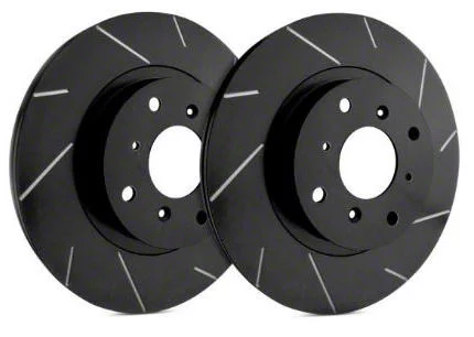 SP Performance Corvette Slotted Rotors with Black ZRC Coating; Rear ...