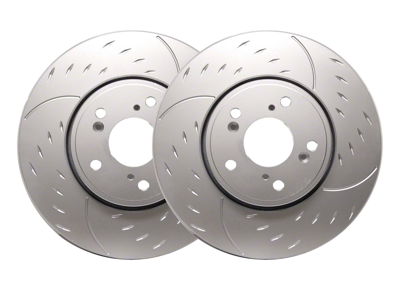 SP Performance Mustang Diamond Slot Rotors with Silver ZRC Coating ...