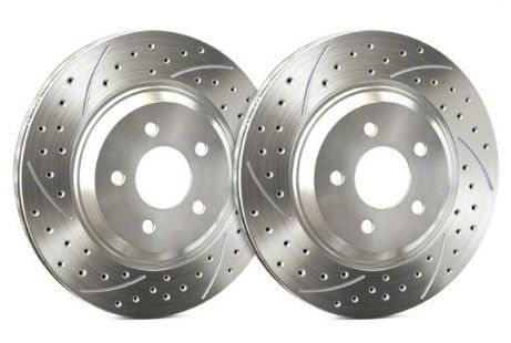 SP Performance Mustang Double Drilled and Slotted Rotors with Silver ...