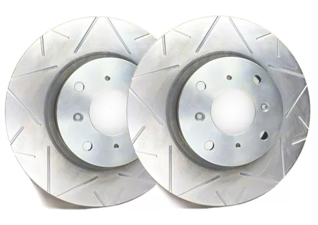 SP Performance Mustang Peak Series Slotted Rotors with Silver ZRC ...