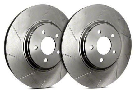 SP Performance Mustang Slotted Rotors with Silver ZRC Coating; Rear ...