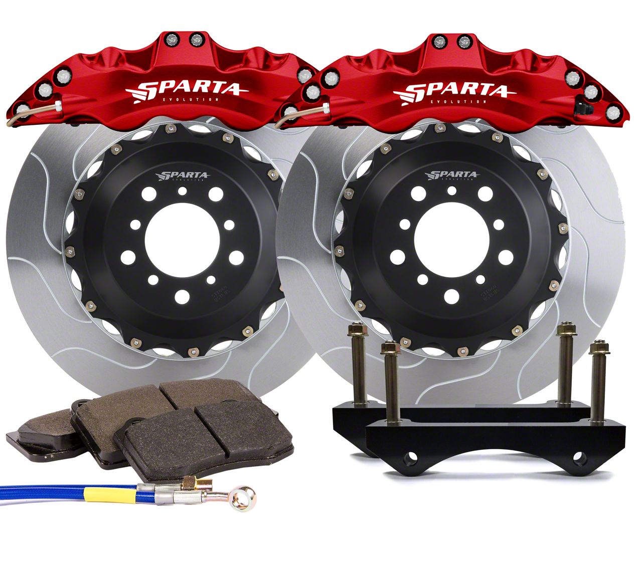 Sparta Evolution Mustang Triton Front Big Brake Kit; Red Calipers SPT ...