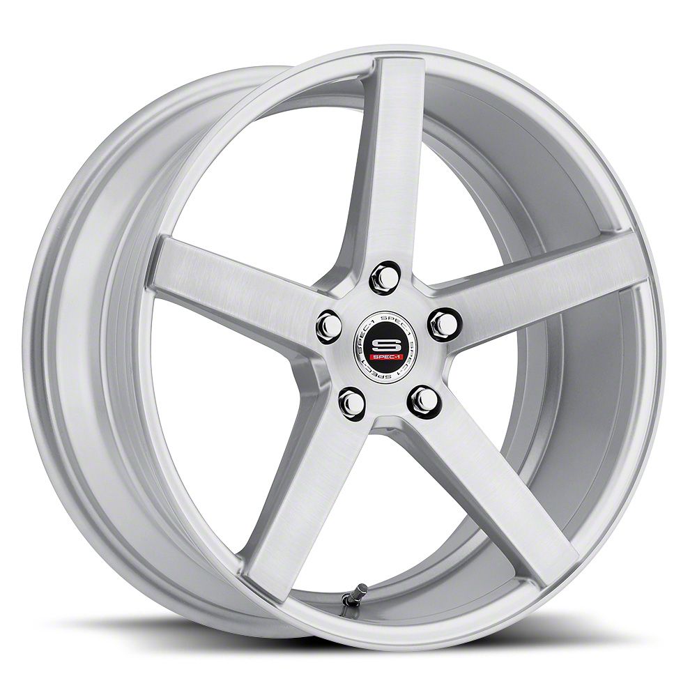Spec-1 Mustang SP-36 Silver and Brushed Wheel; 20x8.5; 38mm Offset ...