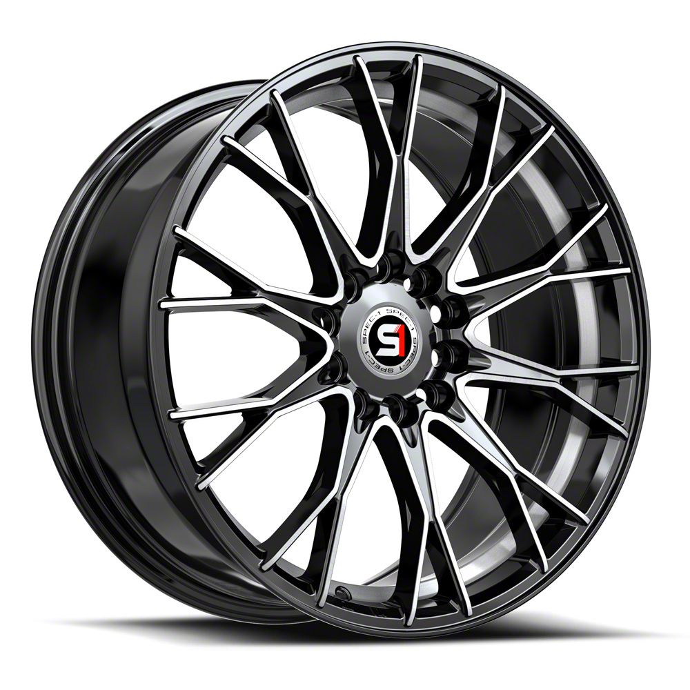 Spec-1 Mustang SP-59 Gloss Black Machined and Undercut Wheel; 18x8 ...