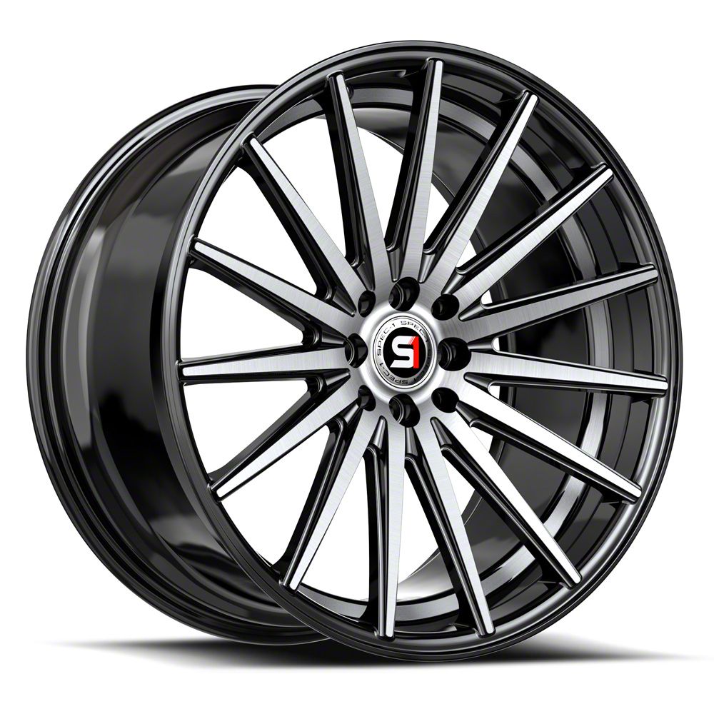 Spec-1 Mustang SP-69 Gloss Black Machined and Undercut Wheel; 17x7.5 ...
