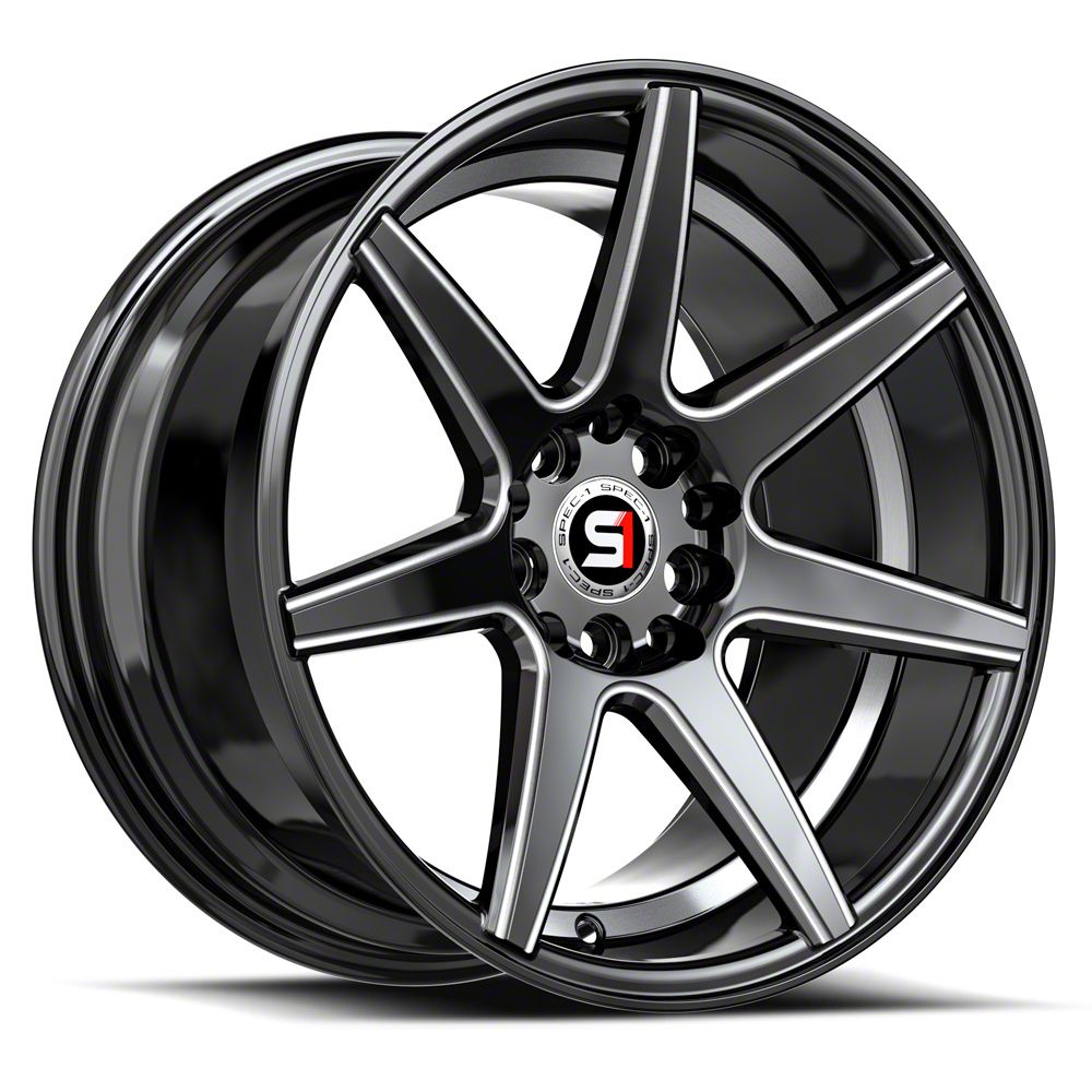 Spec-1 Mustang SP-73 Gloss Black Milled and Undercut Wheel; 17x7.5 ...