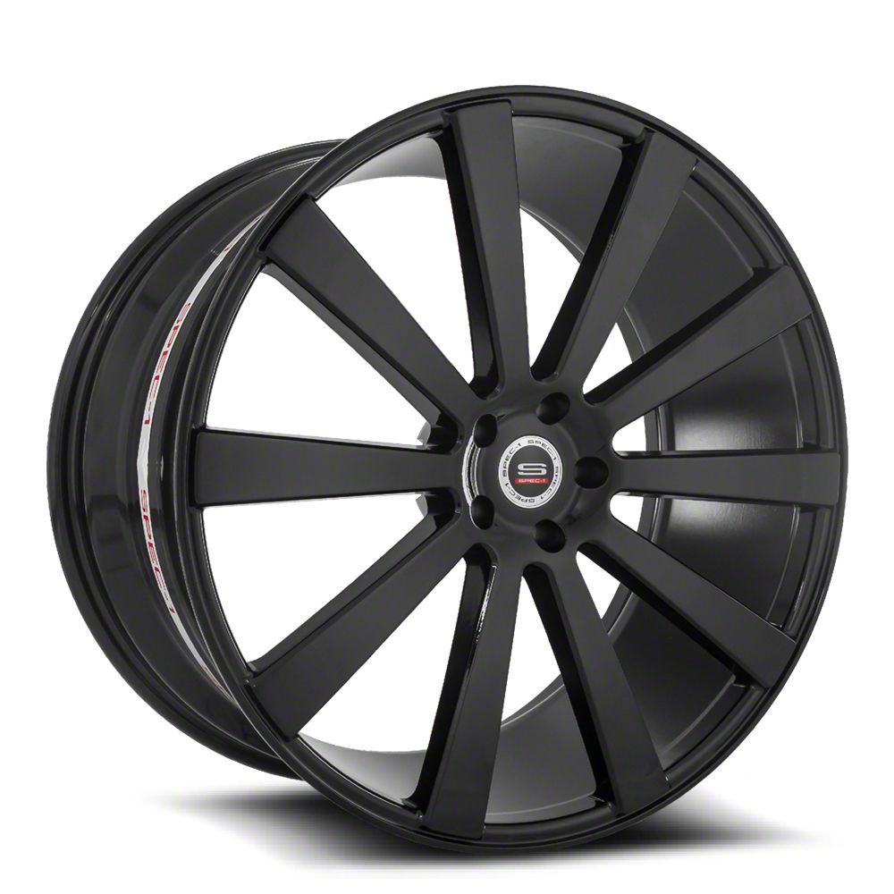Spec-1 Mustang SPL-002 Gloss Black Wheel; Rear Only; 22x9; 38mm Offset ...