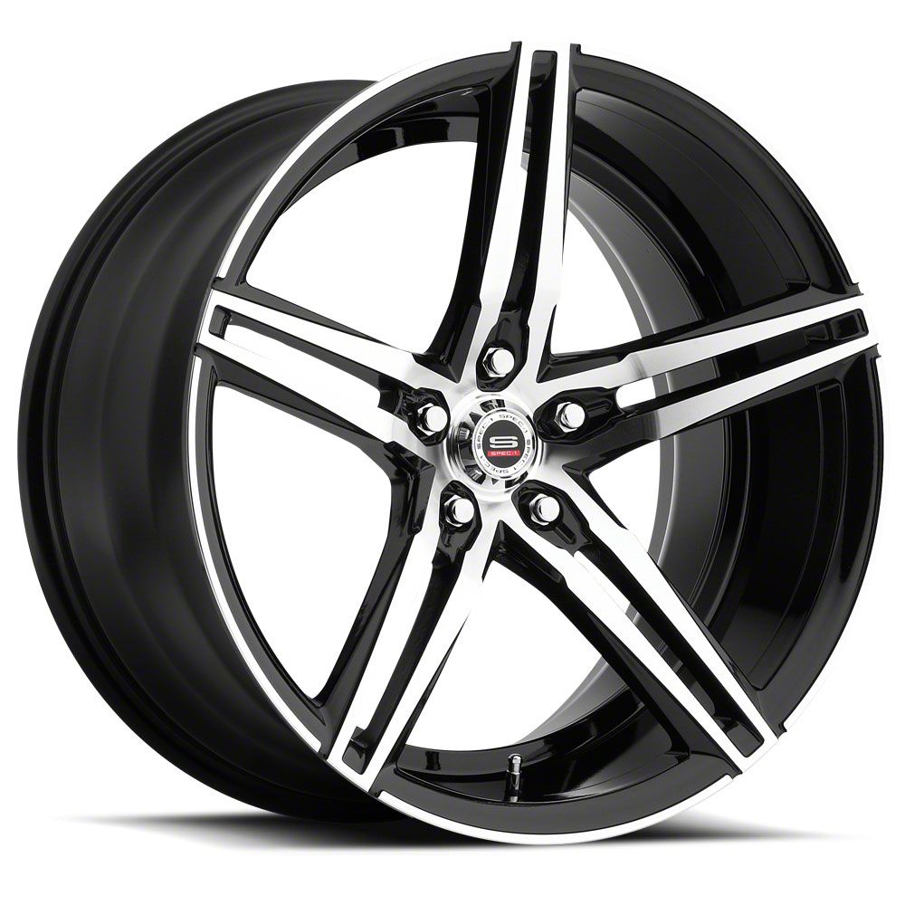 Spec-1 Mustang SPM-75 Gloss Black and Machined Wheel; 19x8.5; 32mm ...