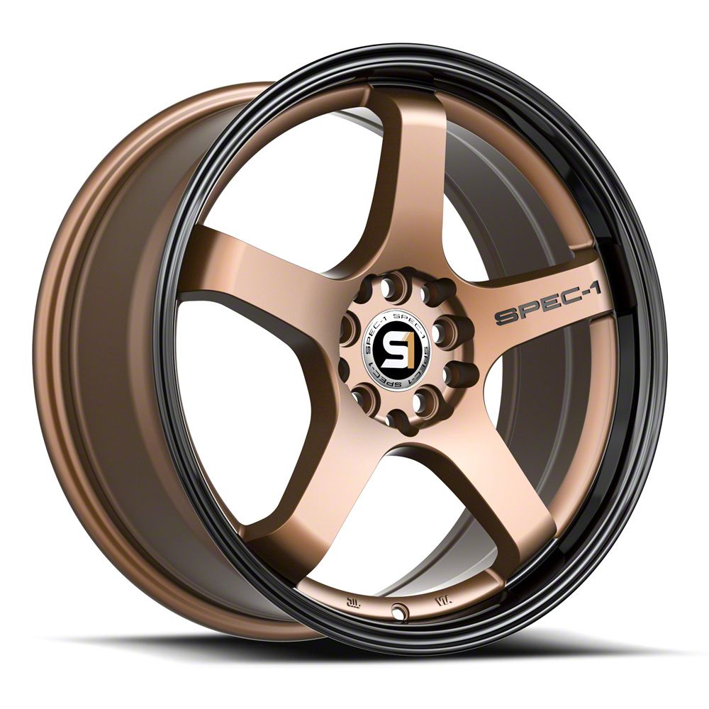 Spec-1 Mustang SPT-31 Matte Bronze and Black Lip Wheel; Rear Only; 19x9.5; 42mm Offset SPT ...