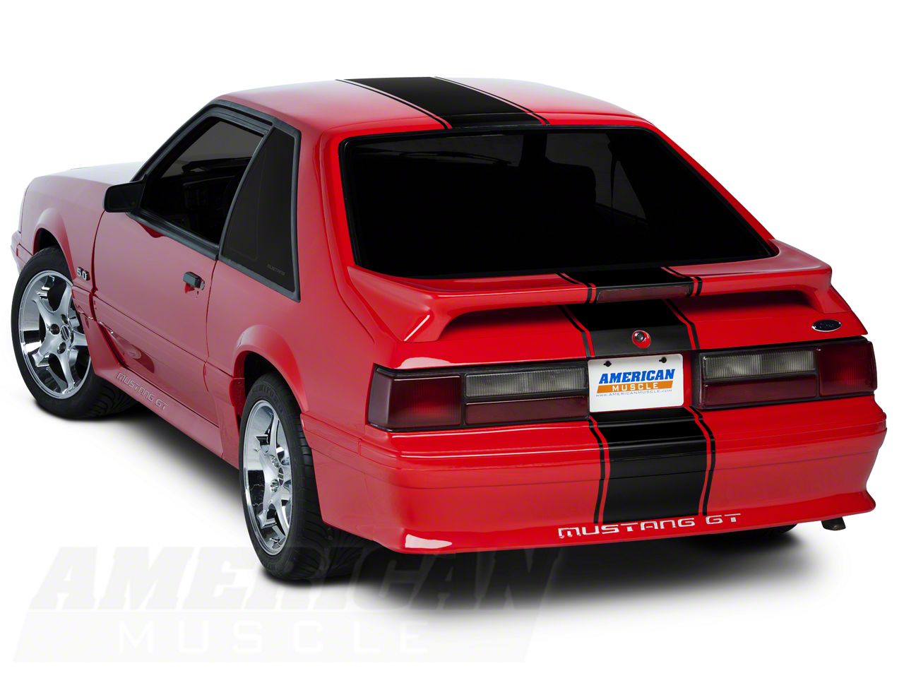 SpeedForm Mustang Super Snake Style Stripes; Gloss Black 434442 (79-93 ...