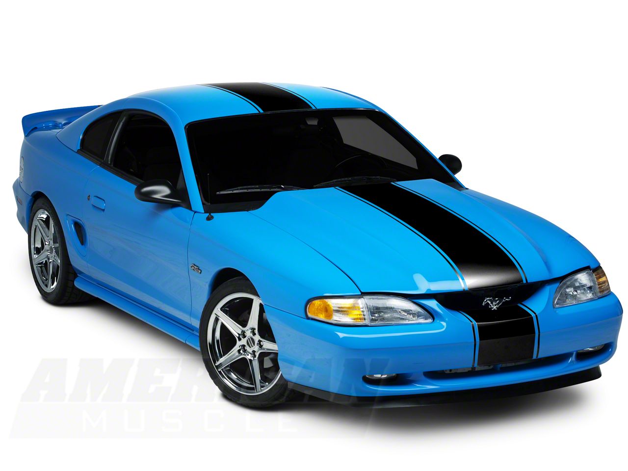 SpeedForm Mustang Super Snake Style Stripes; Gloss Black 434442 (94-98 ...