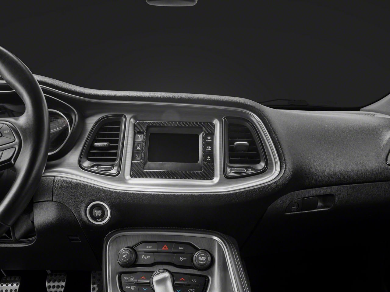 SpeedForm Challenger Center Dash Trim; Carbon Fiber CH16663 (15-23 ...