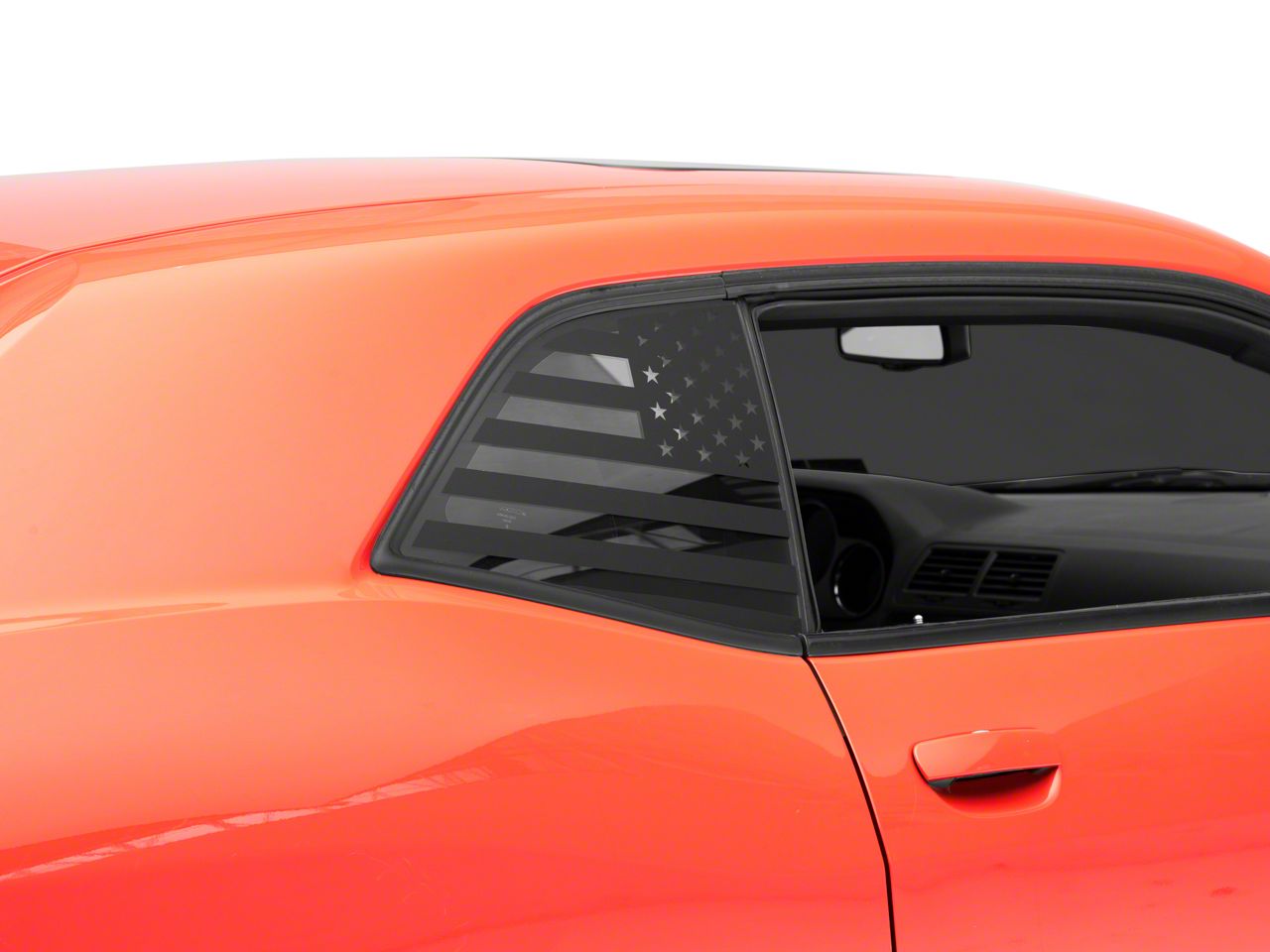 SEC10 Challenger Quarter Window Flag Decal; Matte Black CH22103 (08-23 ...