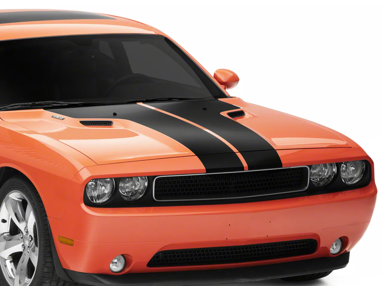 SEC10 Challenger Rally Hood Stripe; Matte Black CH22911 (08-14 ...