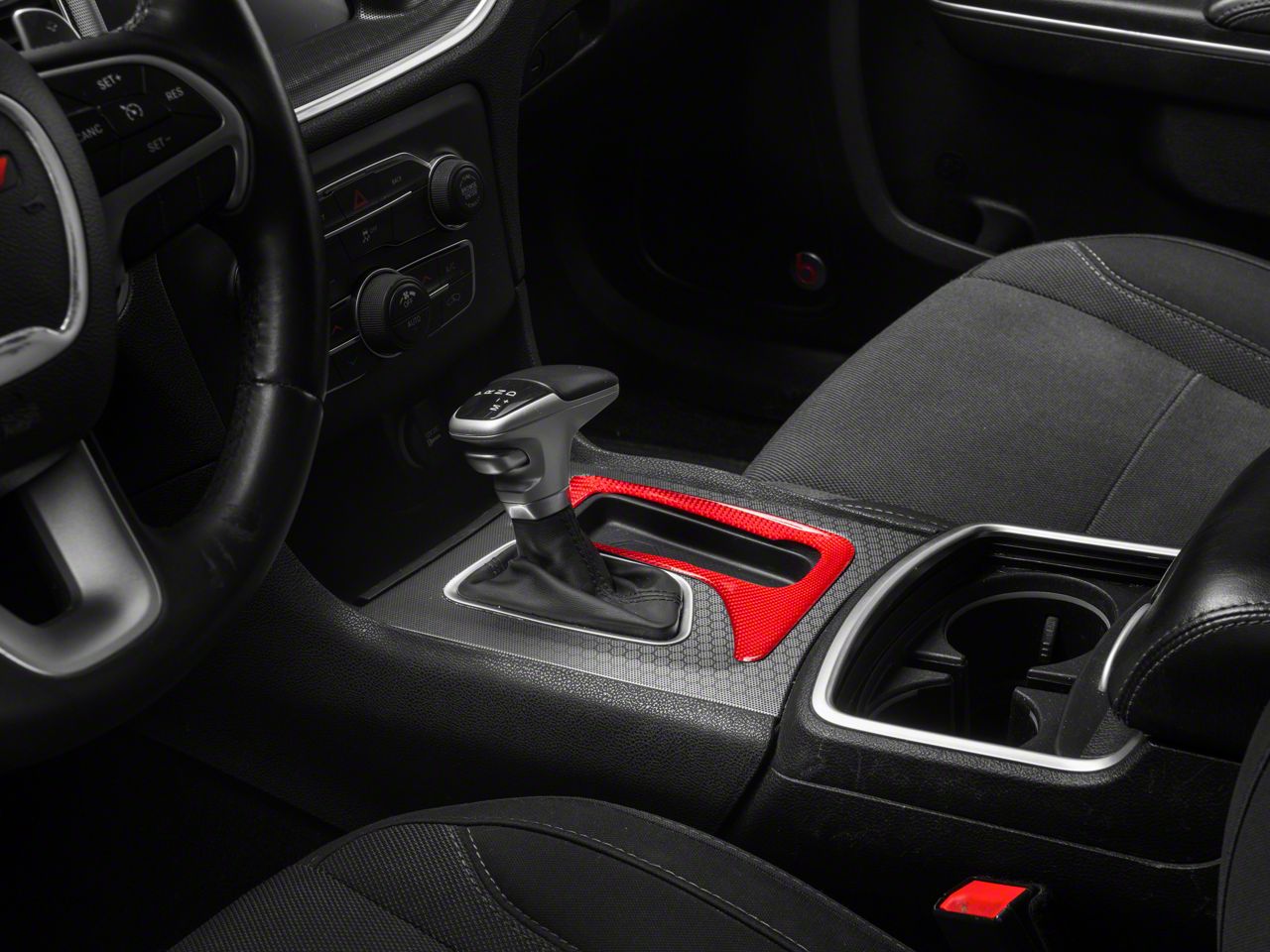 SpeedForm Charger Center Console Trim; Red Carbon CR15812 (15-23 ...