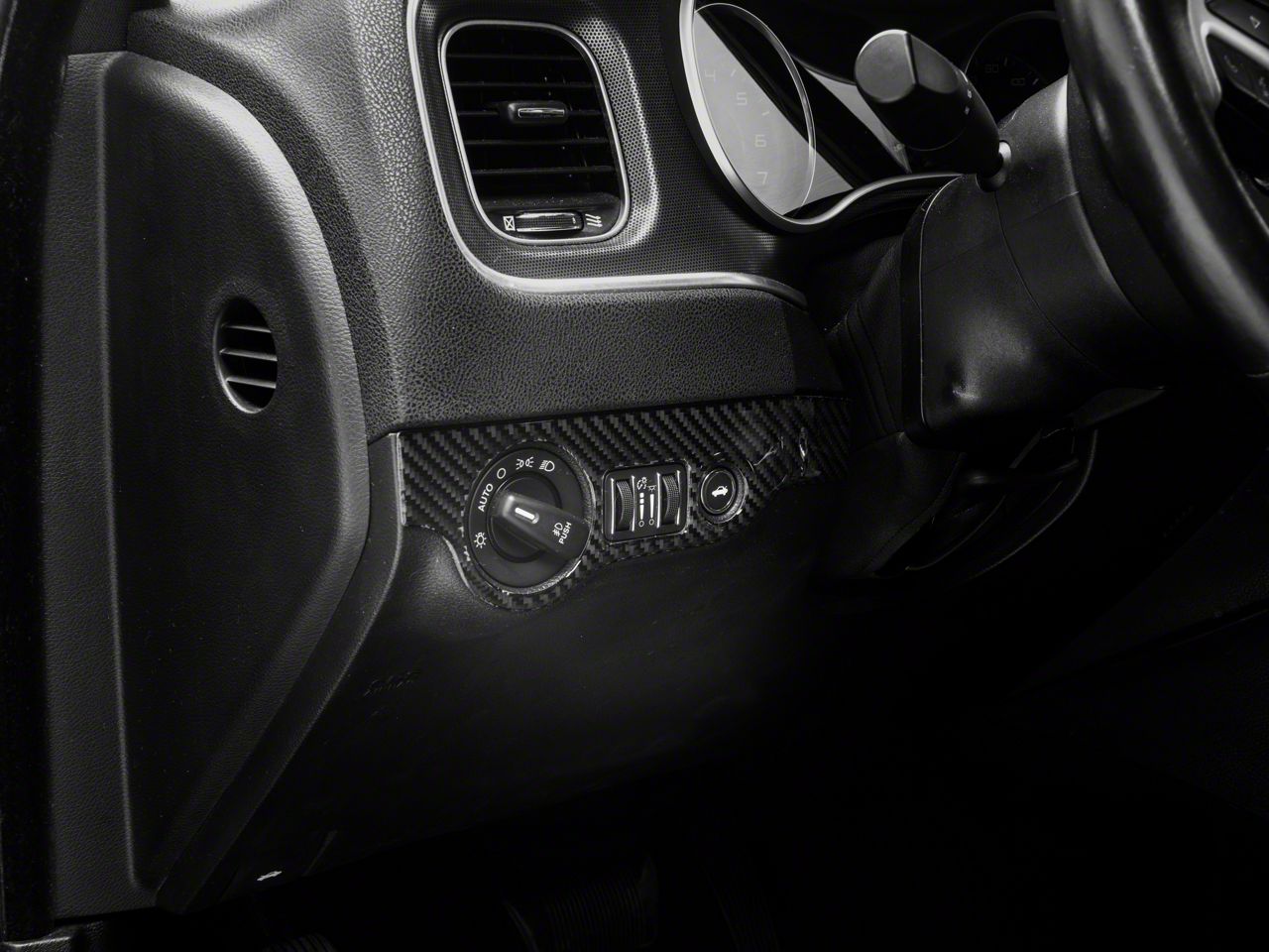 SpeedForm Charger Headlight Switch Trim; Carbon Fiber CR15307 (15-23 ...