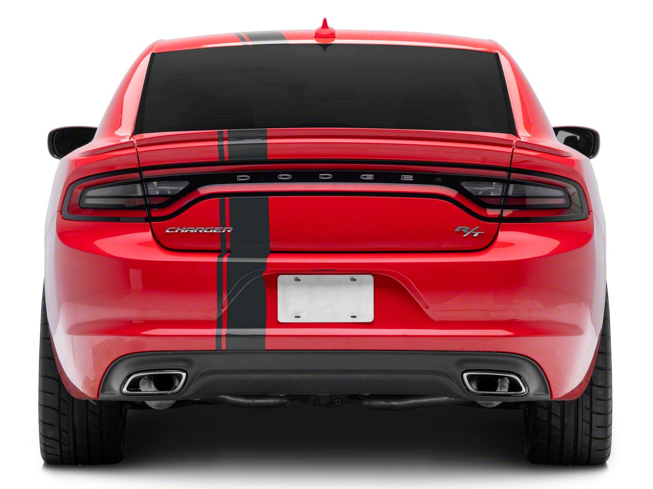 SEC10 Charger Narrow Pin Stripe Full Length Stripes; Matte Black ...