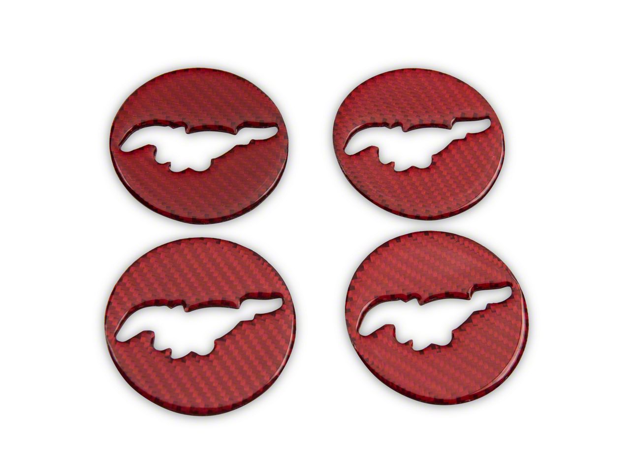 SpeedForm Mach-E Center Cap Trim; Red Carbon Fiber ME5365 (21-24 ...