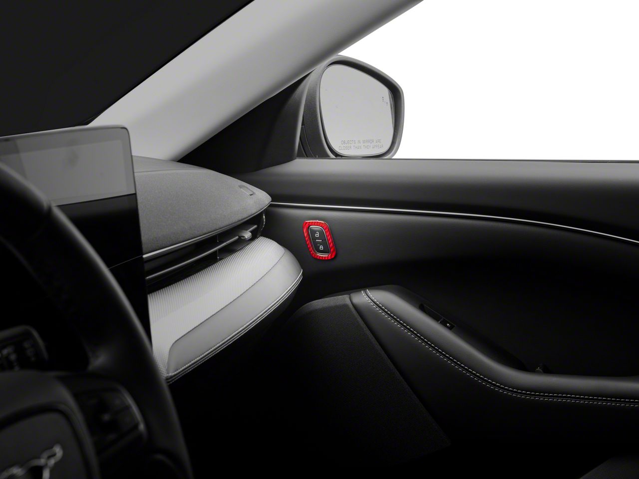 SpeedForm Mach-E Door Lock Trim; Red Carbon Fiber ME5369 (21-25 Mustang ...
