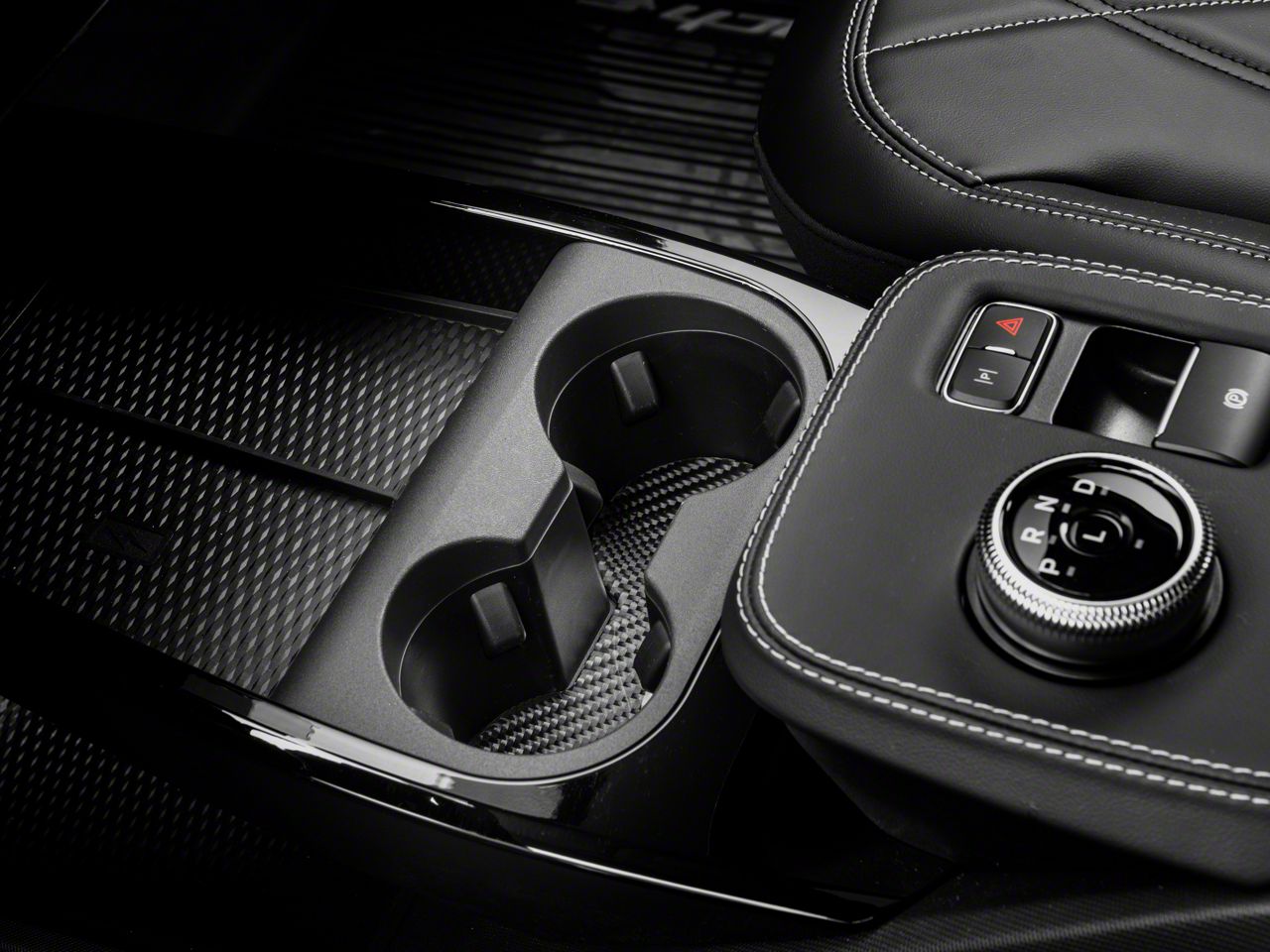 SpeedForm Mach-E Front Cup Holder Trim; Black Carbon Fiber ME5375 (21 ...