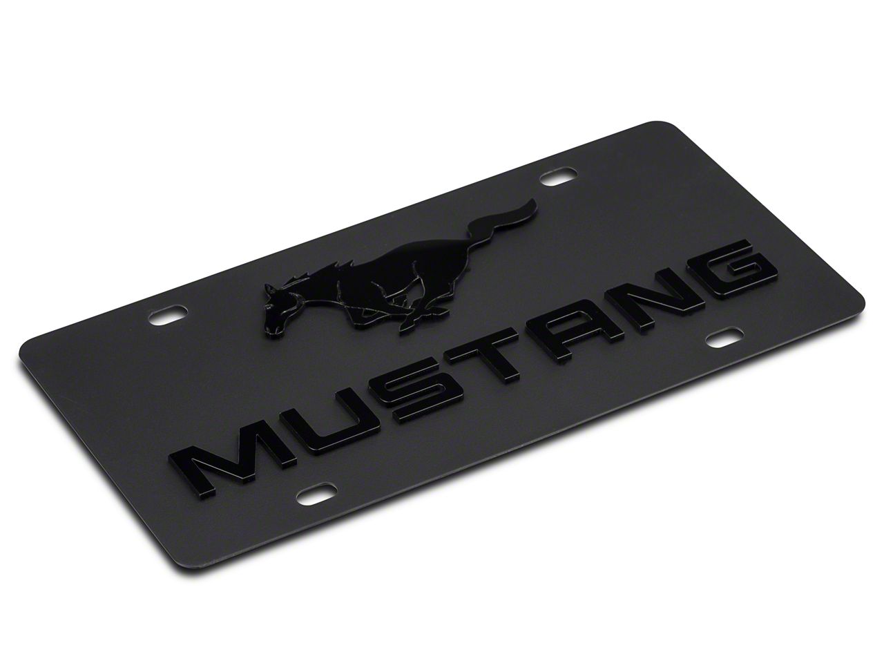 SpeedForm Mach-E Front License Plate with Pony Lettering Logo; Black ...
