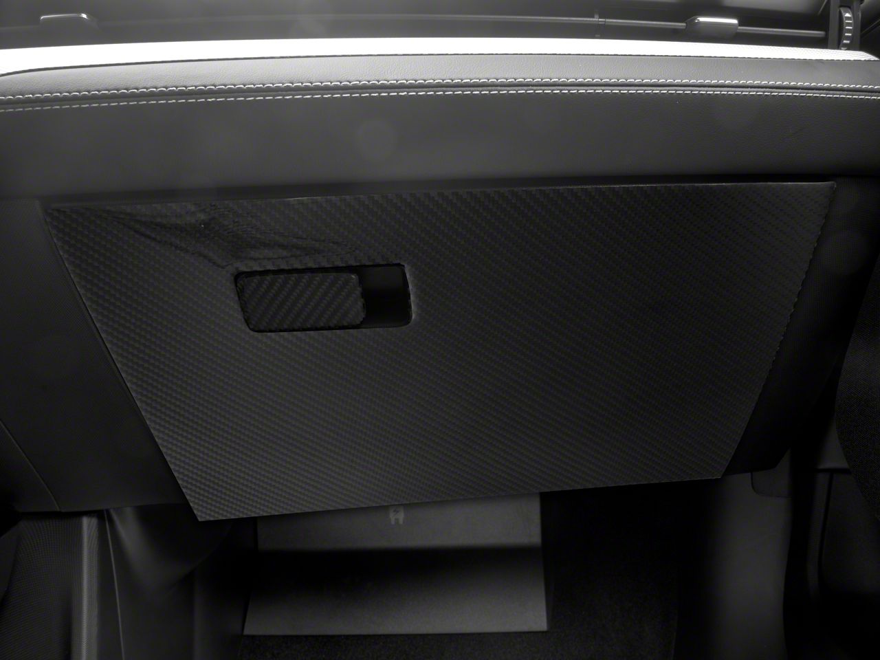 SpeedForm Mach-E Glove Box Trim; Black Carbon Fiber ME5377 (21-25 ...