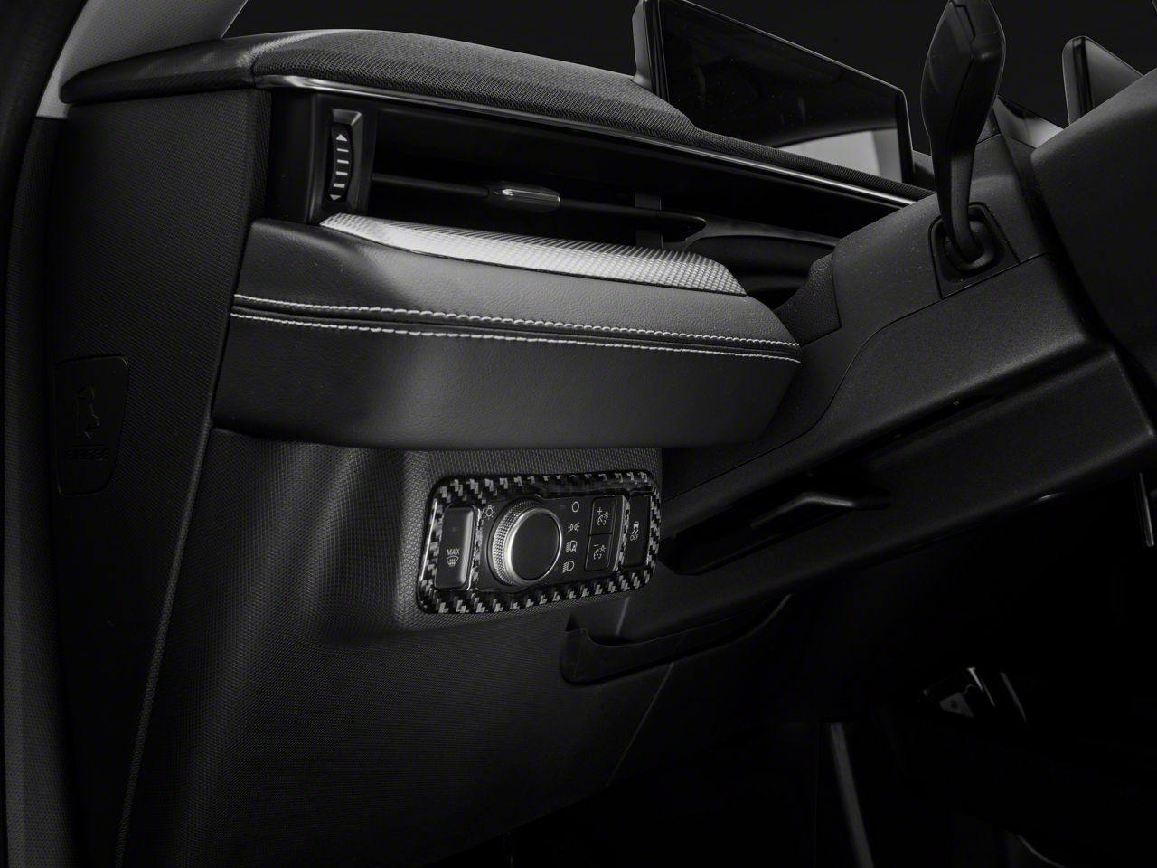 SpeedForm Mach-E Headlight Switch Trim; Black Carbon Fiber ME5379 (21 ...
