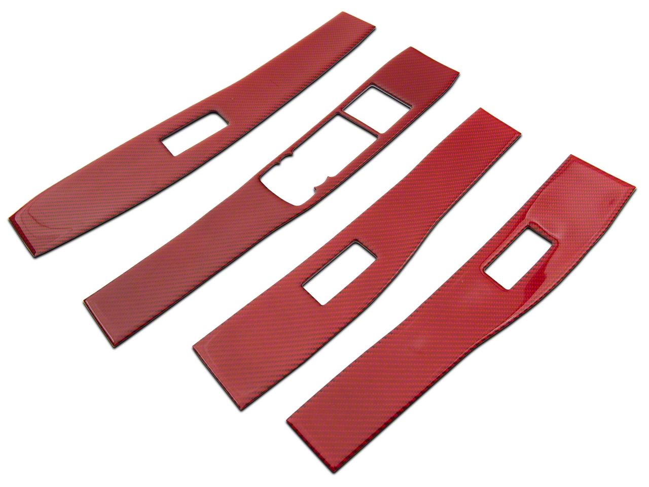 SpeedForm Mach-E Window Switch Trim; Red Carbon Fiber ME5403 (21-25 ...