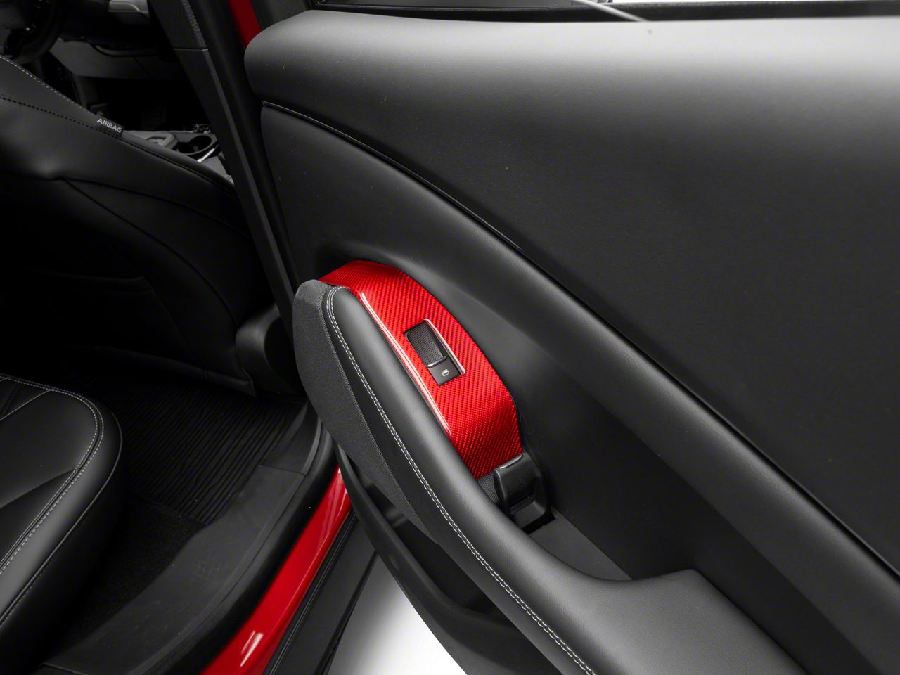 SpeedForm Mach-E Window Switch Trim; Red Carbon Fiber ME5403 (21-25 ...