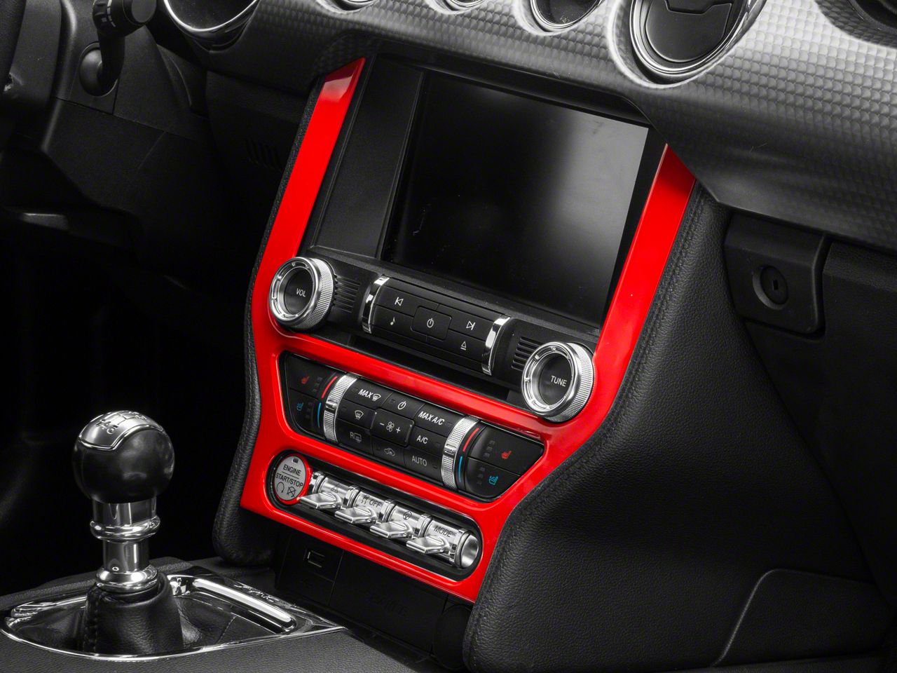 SpeedForm Mustang Center Console Trim; Red 425127 (15-23 Mustang ...