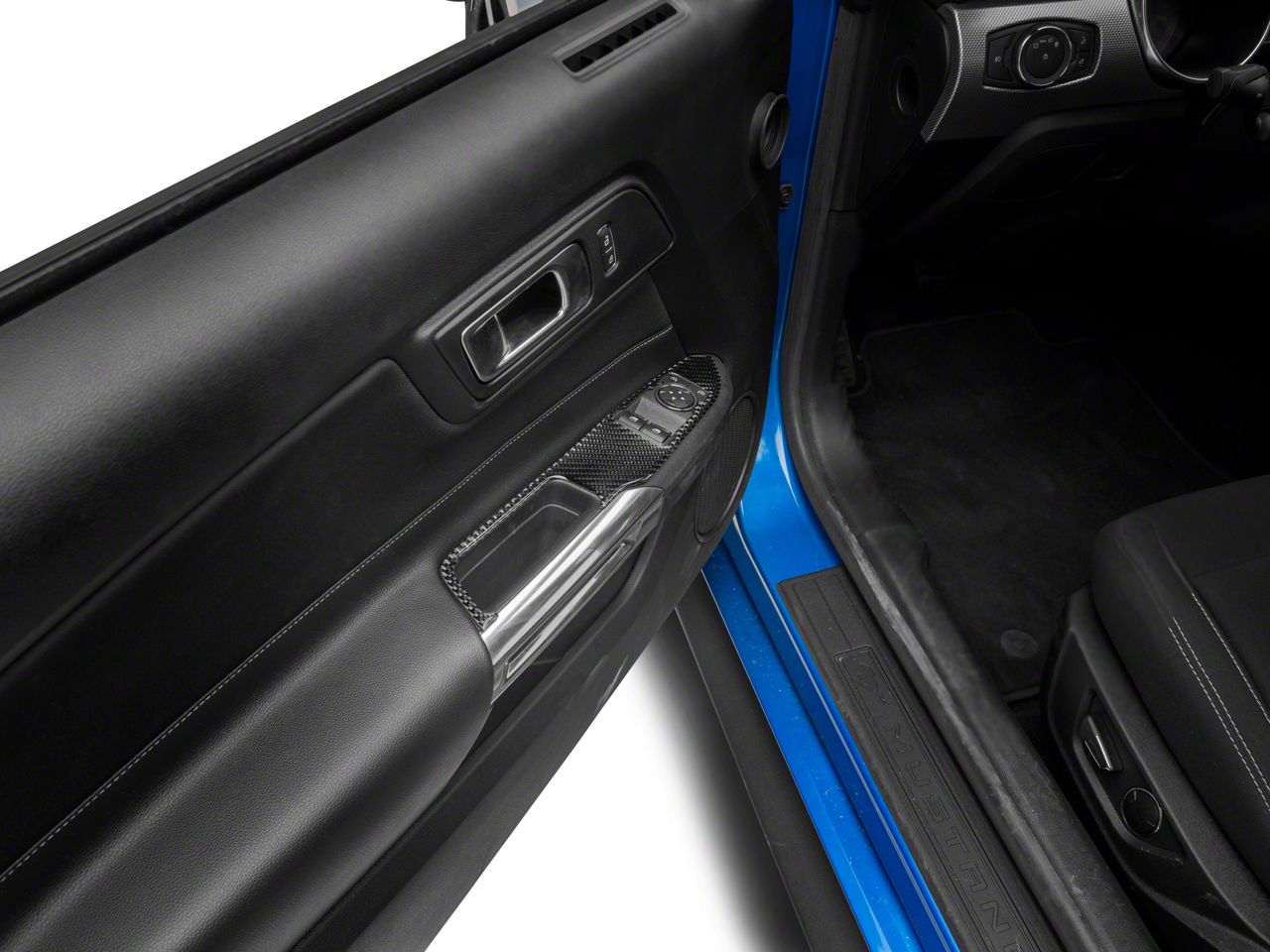 SpeedForm Mustang Door Switch Panel Accent Trim; Domed Carbon Fiber ...