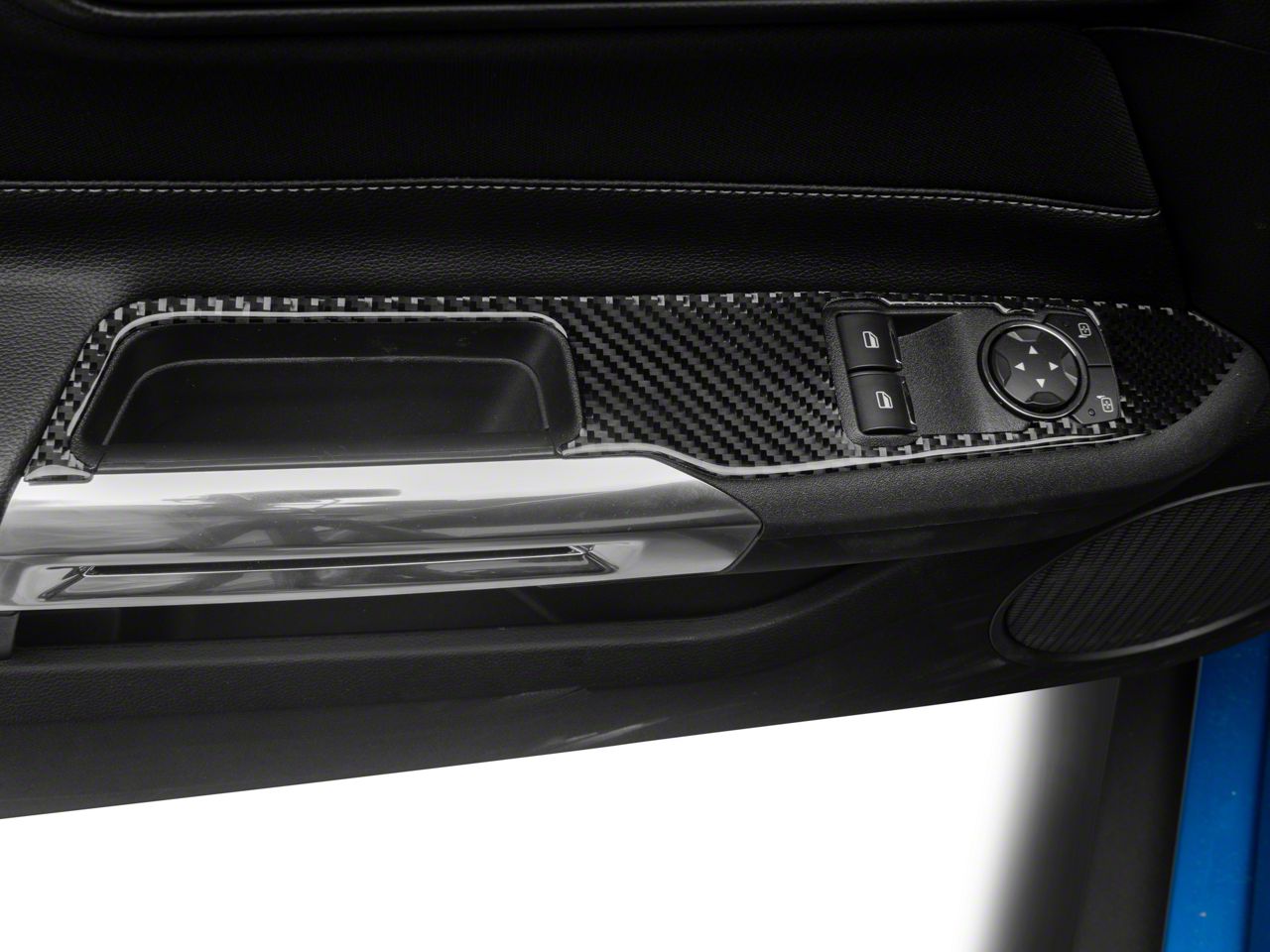 SpeedForm Mustang Door Switch Panel Accent Trim; Domed Carbon Fiber ...