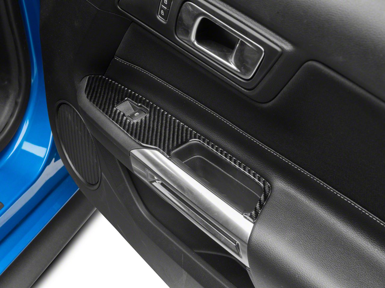 SpeedForm Mustang Door Switch Panel Accent Trim; Domed Carbon Fiber ...