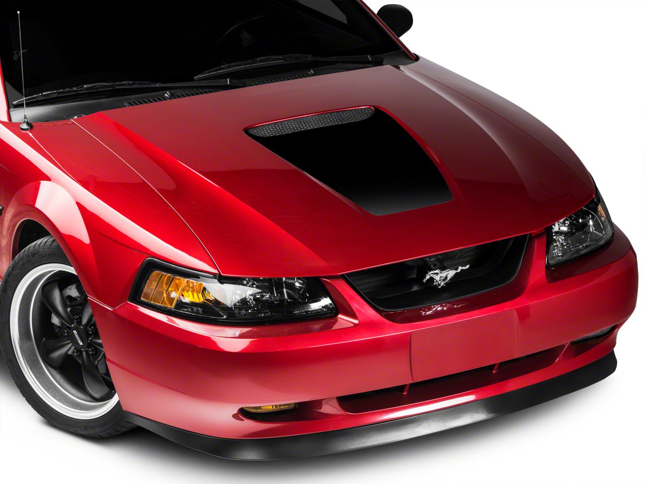 SEC10 Mustang Hood Accent Decal; Gloss Black 432178 (99-04 Mustang GT ...