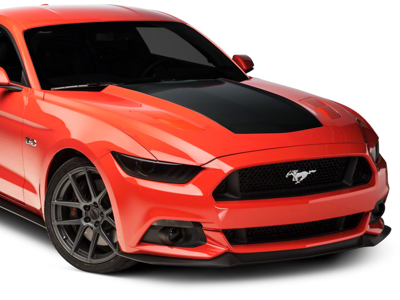 SEC10 Mustang Hood Accent Decal; Gloss Black 432960 (15-17 Mustang GT ...