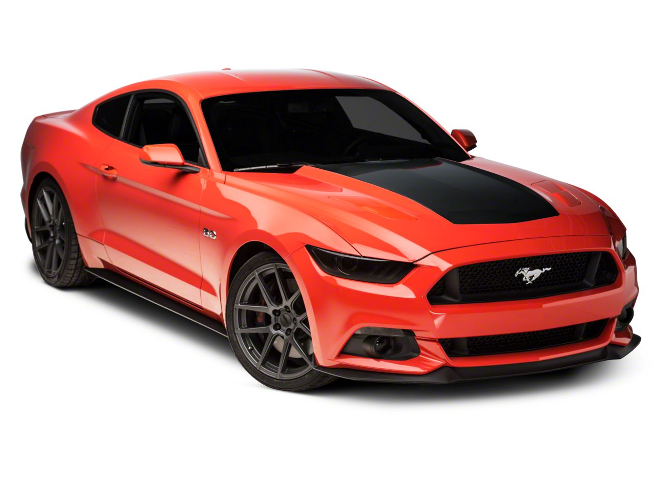 SEC10 Mustang Hood Accent Decal; Gloss Black 432960 (15-17 Mustang GT ...