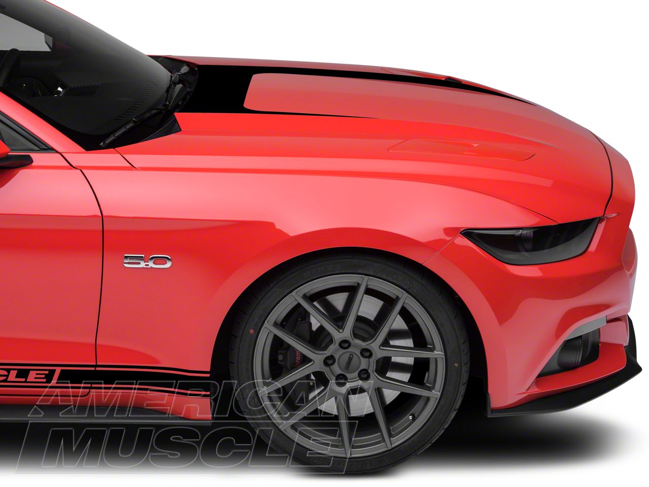 SEC10 Mustang Hood Graphic Decal; Gloss Black 433786 (15-17 Mustang GT ...