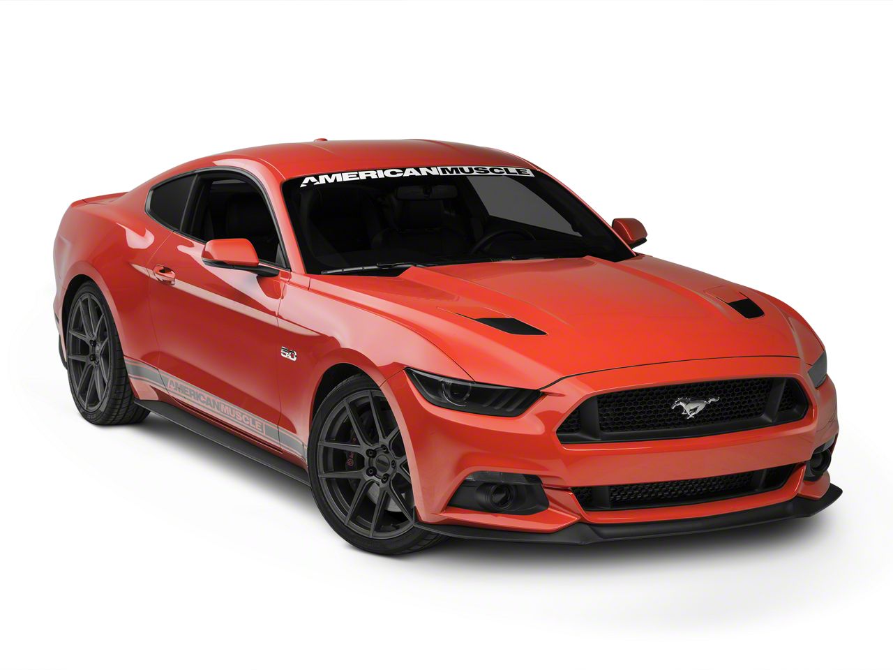 SEC10 Mustang Hood Vent Accent Decals; Gloss Black 434458 (15-17 ...