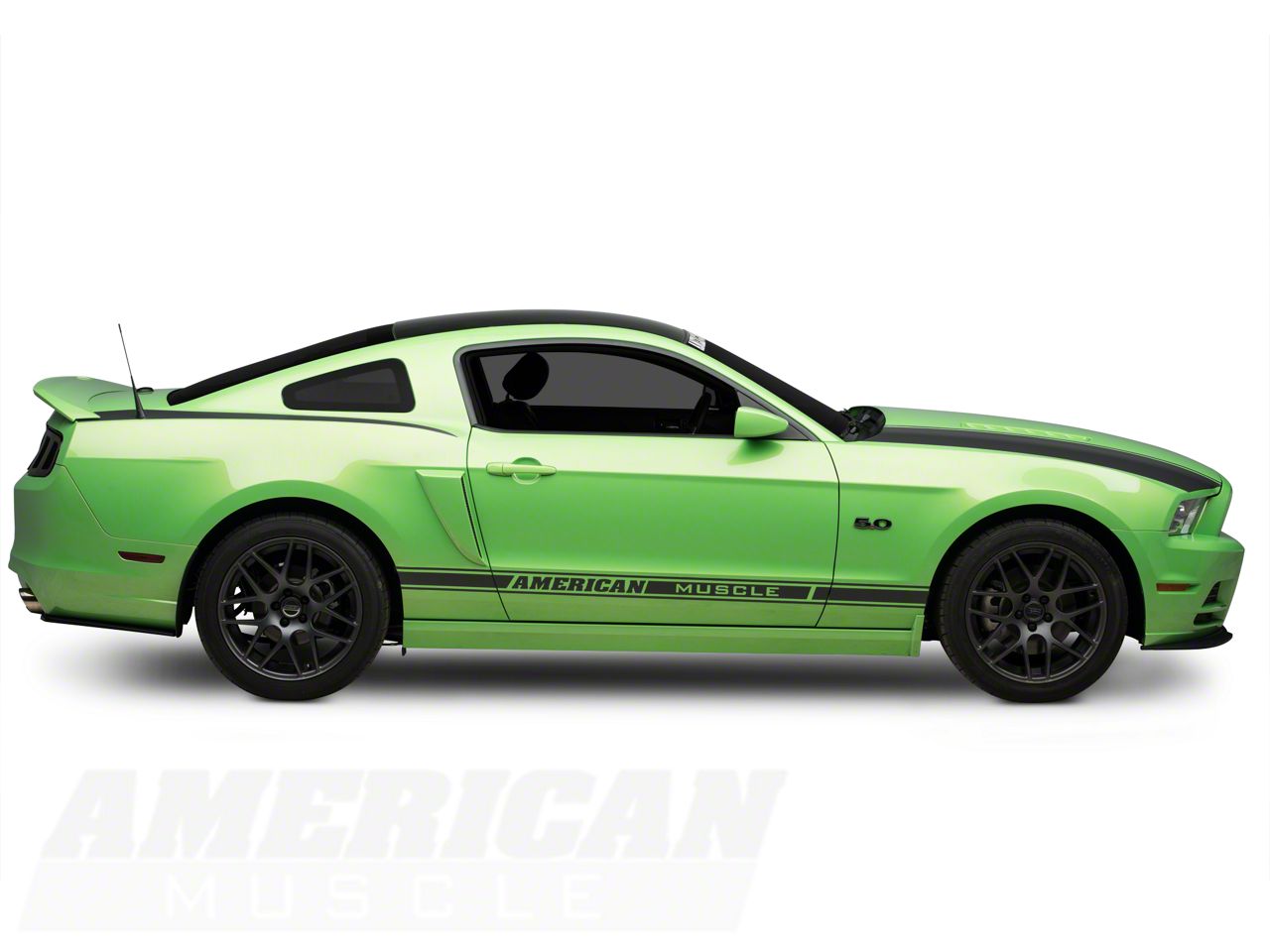 SEC10 Mustang Quarter Panel Accent Decal; Matte Black 432956 (10-14 ...
