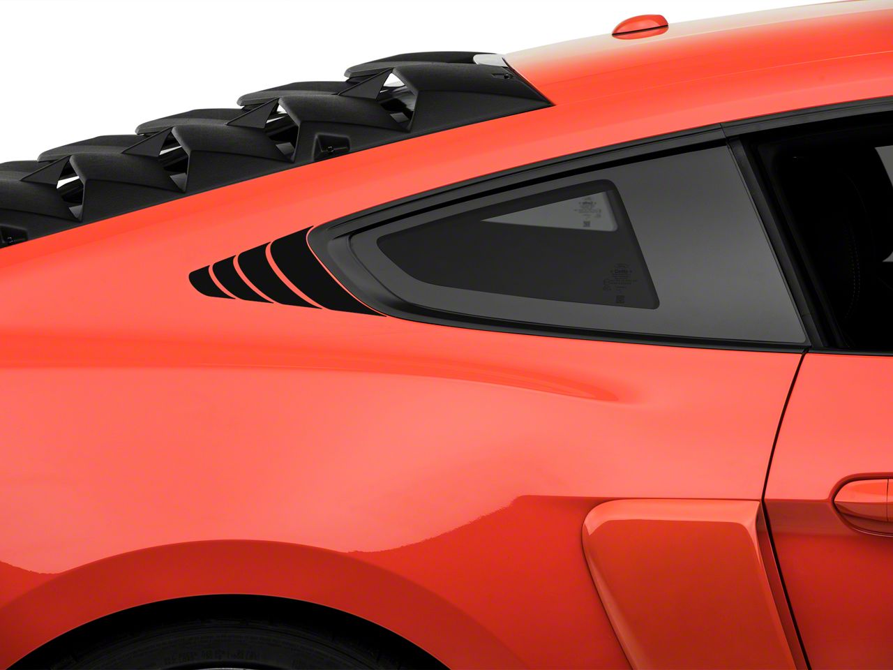 SEC10 Mustang Quarter Window Accent Decals; Gloss Black 432186 (15-23 ...