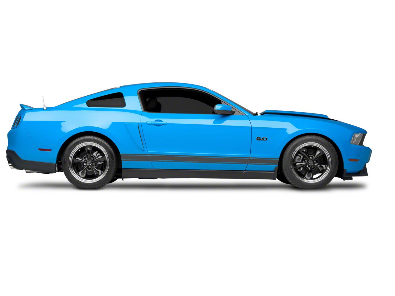 SEC10 Mustang Rocker Stripes; Matte Black 432189 (79-23 Mustang) - Free ...