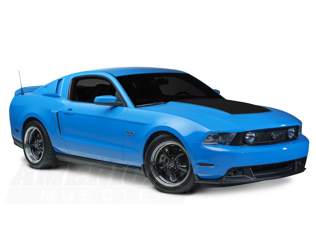 SEC10 Mustang Single Hood Stripe; Gloss Black 432961 (10-12 Mustang GT ...