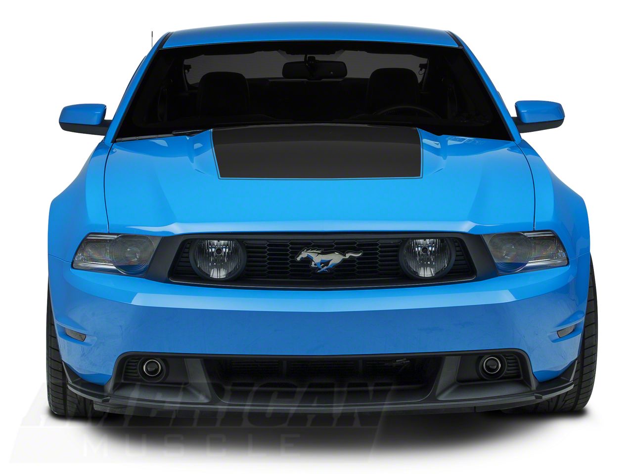 SEC10 Mustang Single Hood Stripe; Matte Black 432962 (10-12 Mustang GT ...