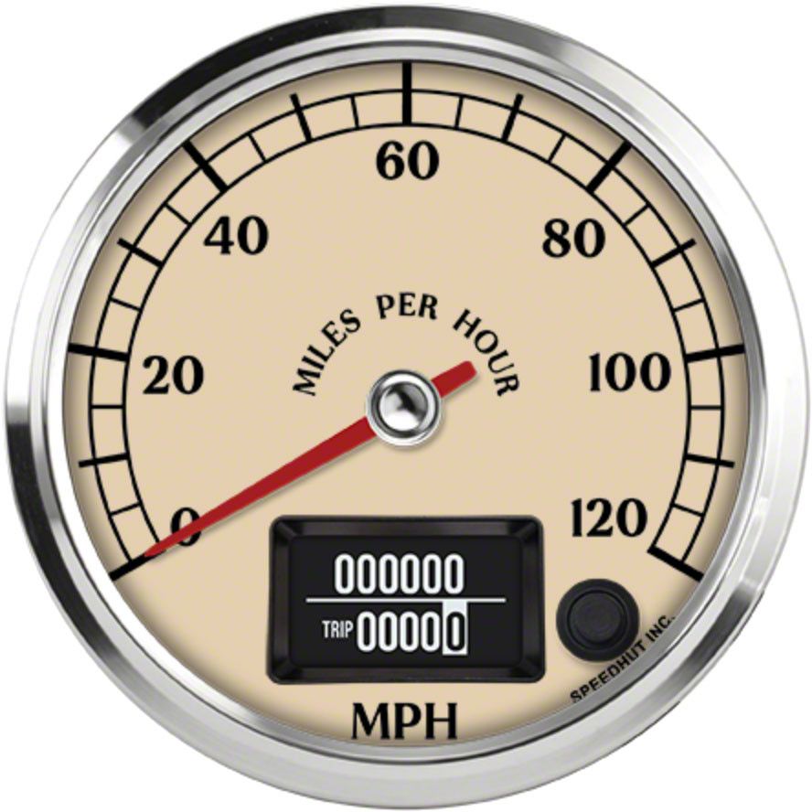 Speedhut Universal AM Antique Series 4-Inch GPS Speedometer; 120 MPH R4 ...