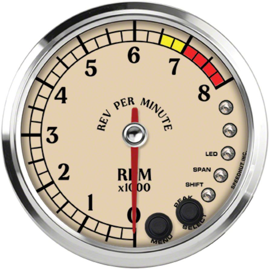 Speedhut Universal AM Antique Series 4-Inch GPS Tachometer with Shift ...