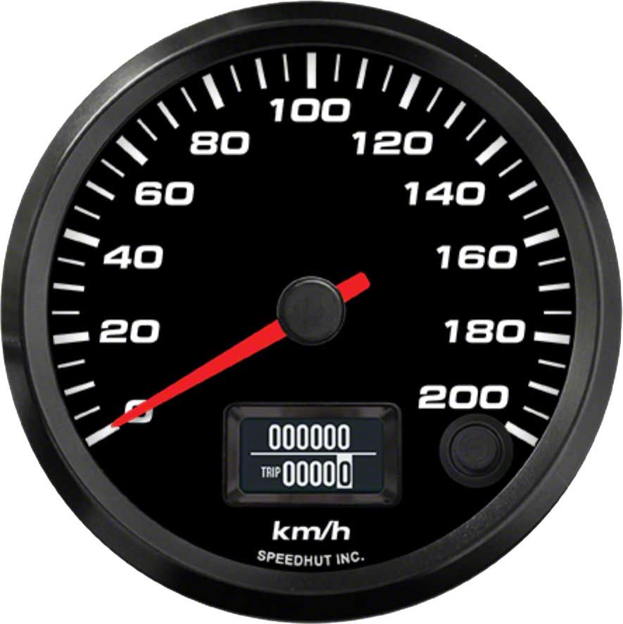Speedhut Universal AM EV Series AEM 3-3/8-Inch Speedometer Gauge; 200 ...