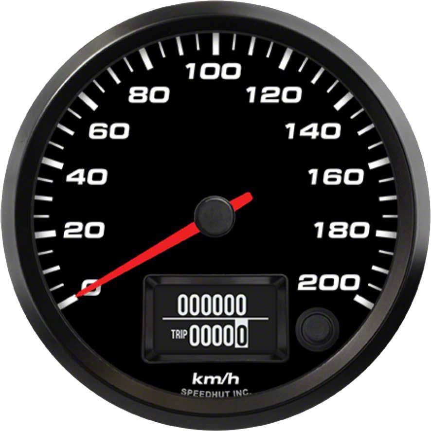 Speedhut Universal AM EV Series AEM 4-1/2-Inch Speedometer Gauge; 200 ...