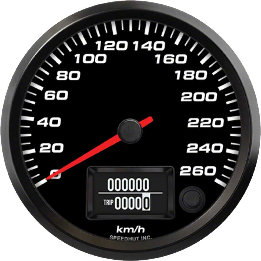 Speedhut Universal AM EV Series AEM 4-1/2-Inch Speedometer Gauge; 260 ...